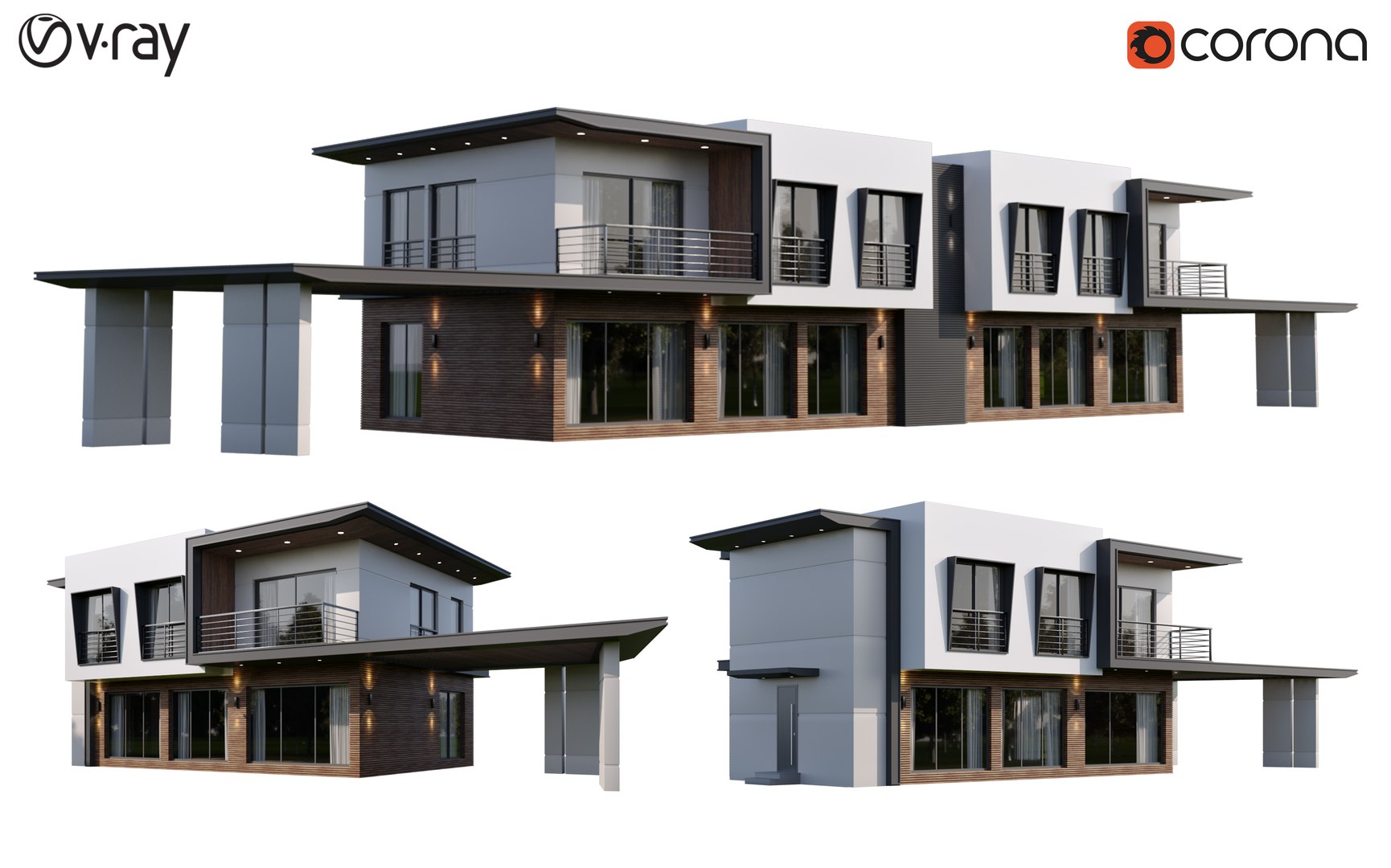 3D Modern Villas 01 3D Model - TurboSquid 2048207