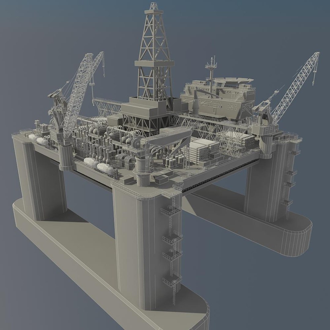 oil platform 3d model