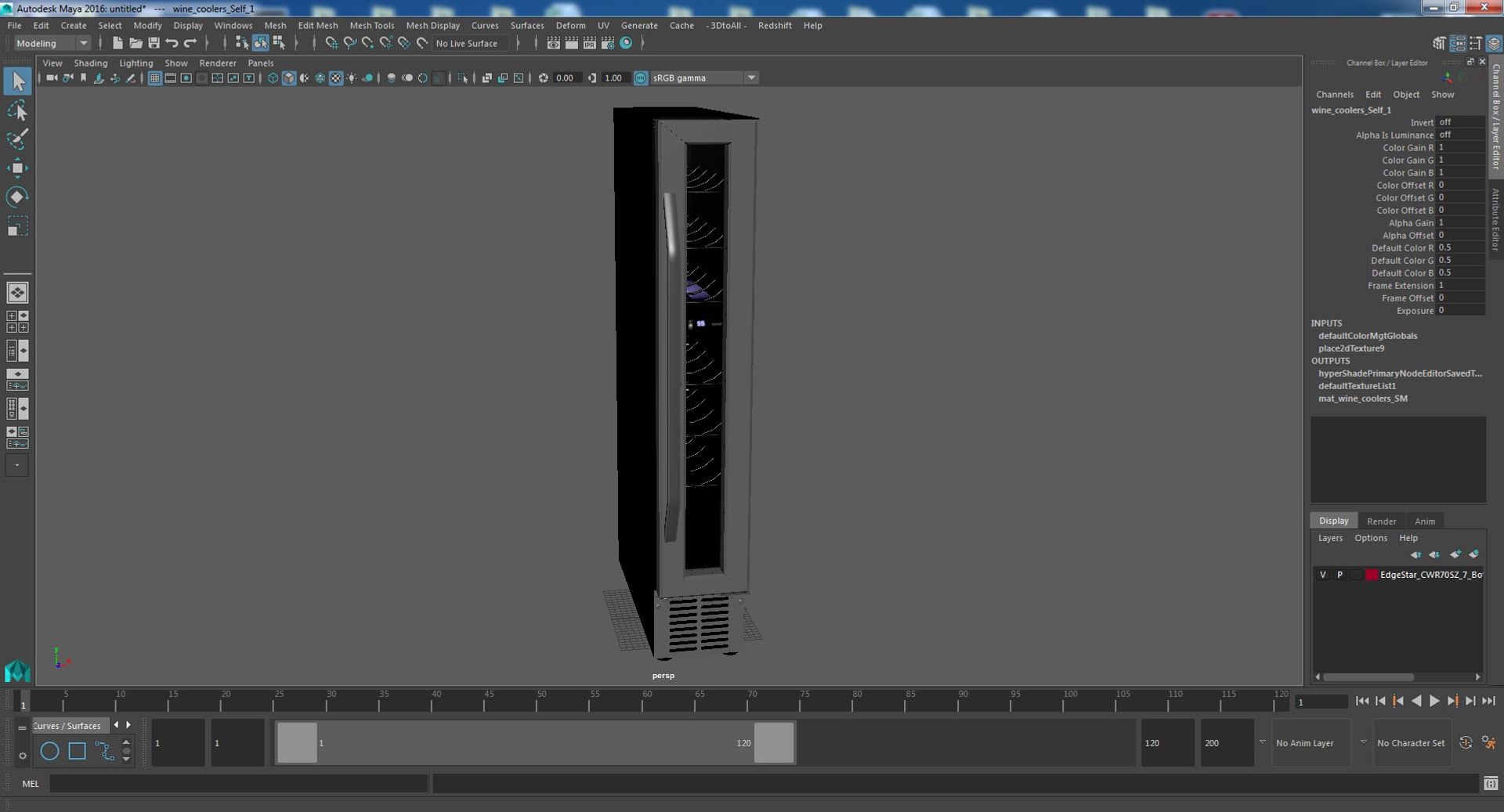 EdgeStar CWR70SZ 7 Bottle Built In Wine Cooler 3D Model - TurboSquid ...