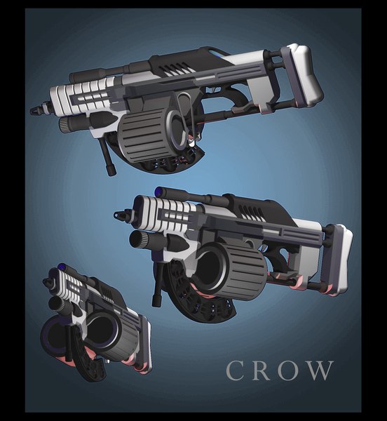 3d crow machine gun model