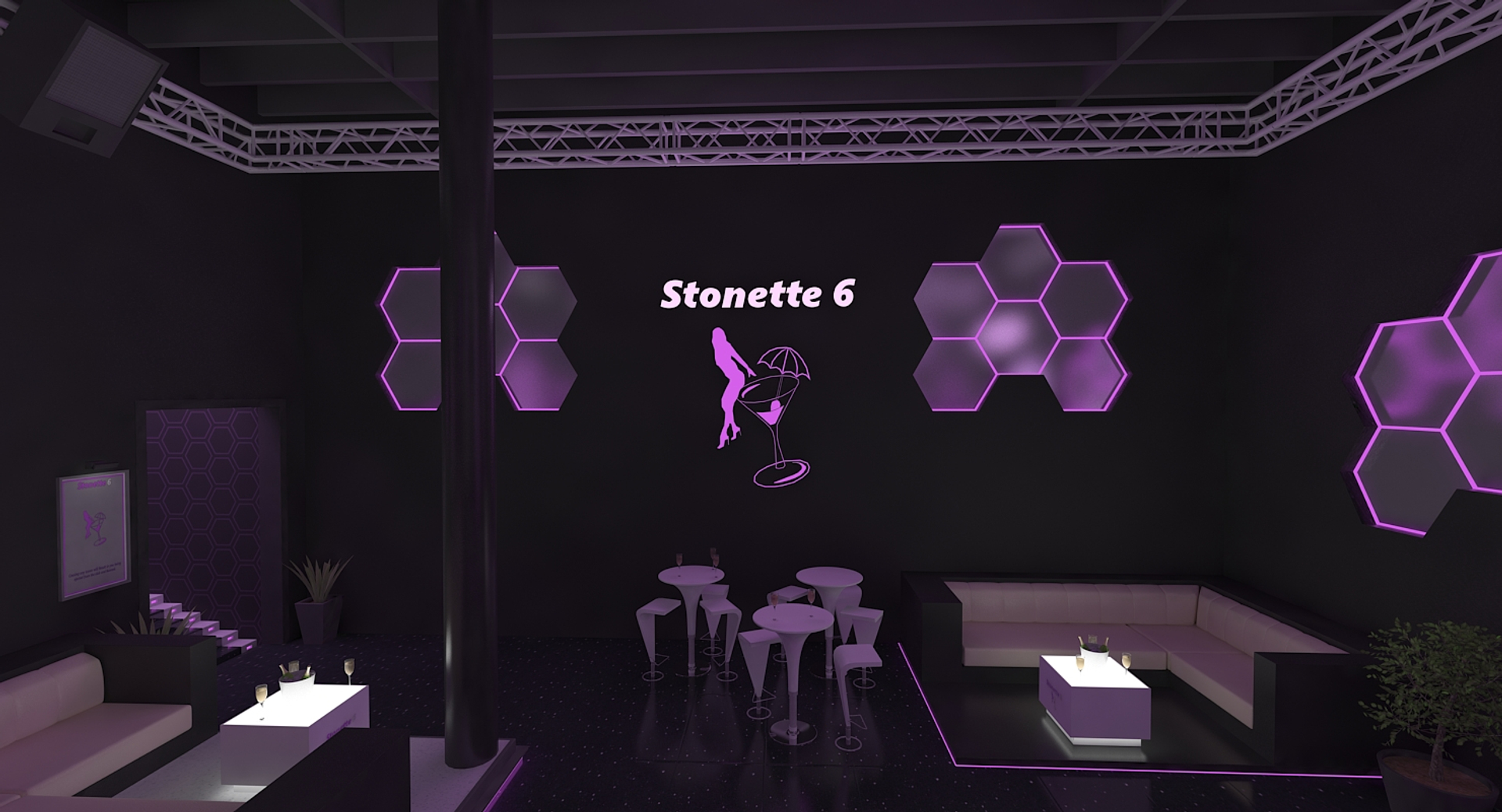 Stonette 6 Nightclub Interior Lighting 3D - TurboSquid 1395616