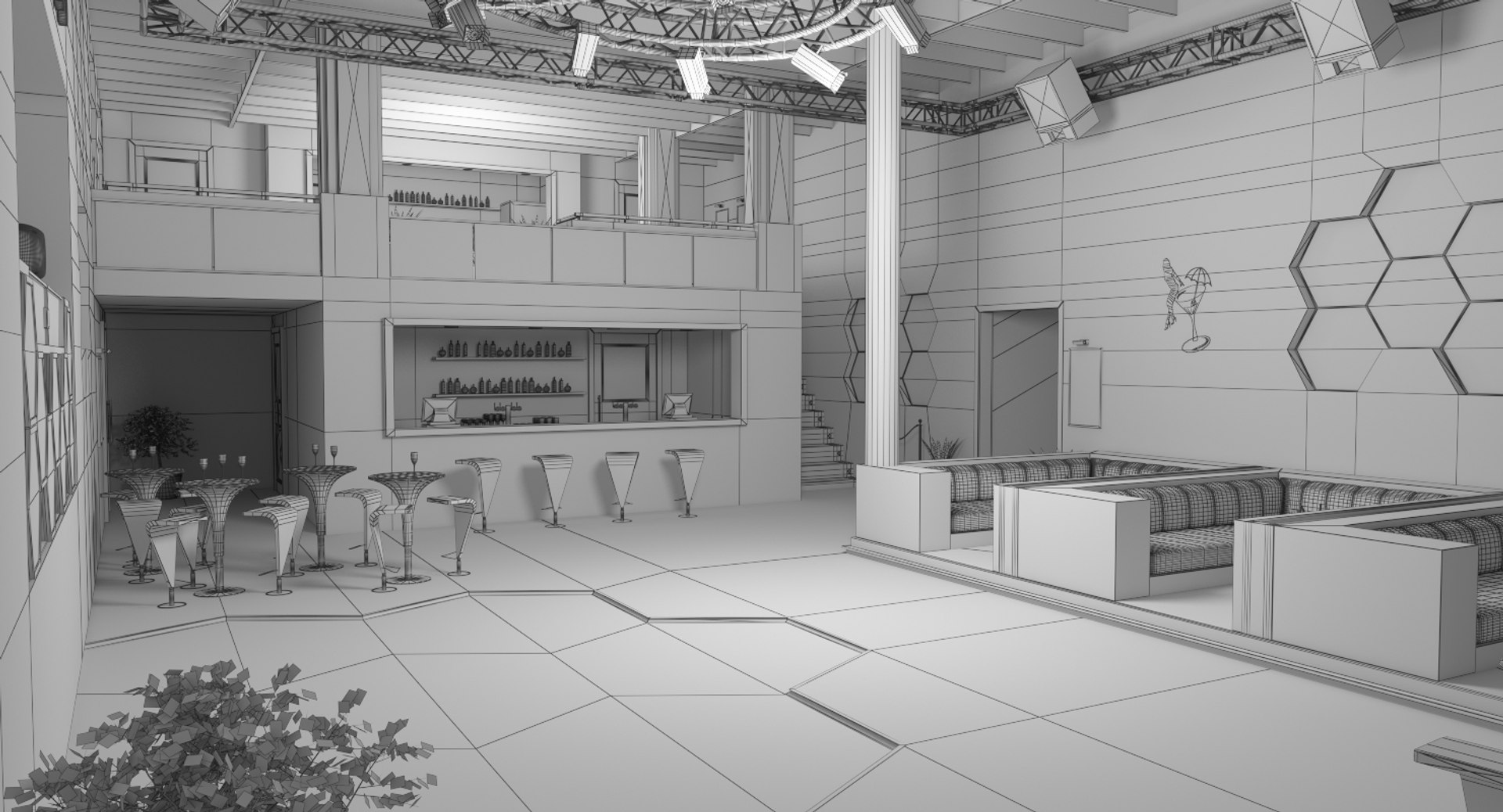 Stonette 6 nightclub interior lighting 3D - TurboSquid 1395616