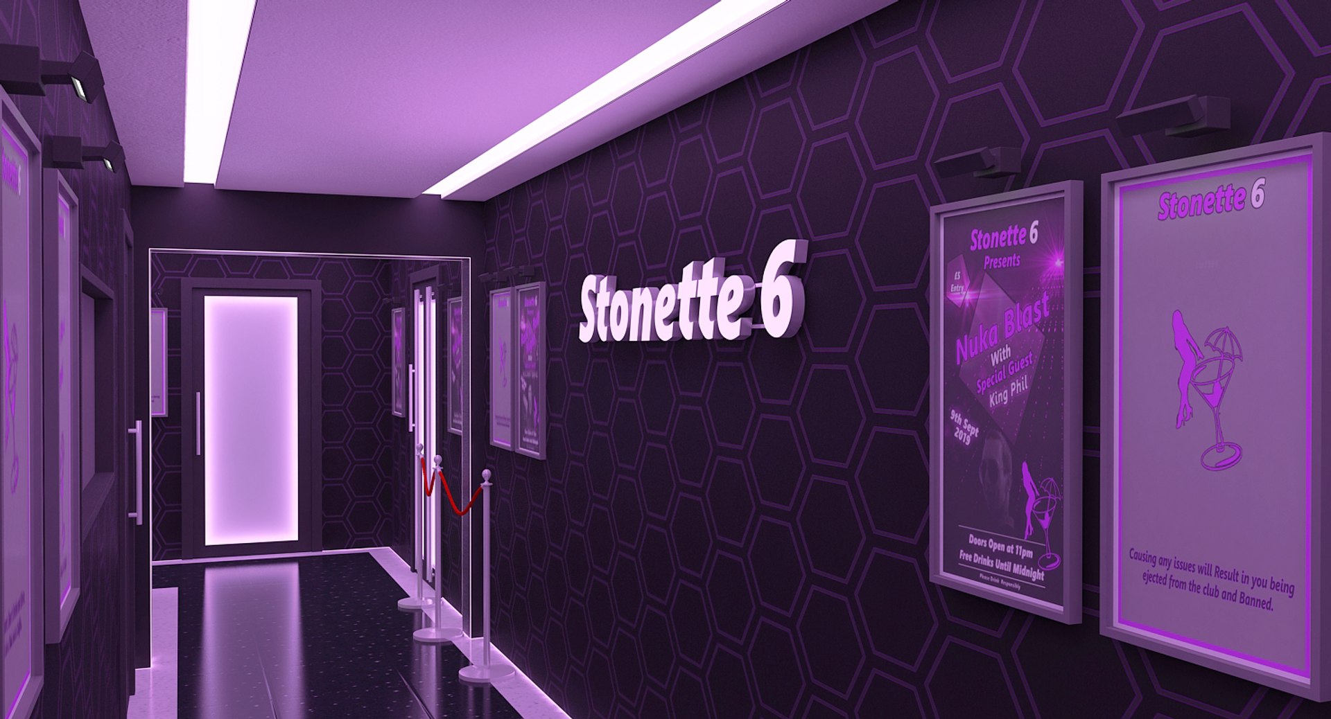 Stonette 6 Nightclub Interior Lighting 3D - TurboSquid 1395616