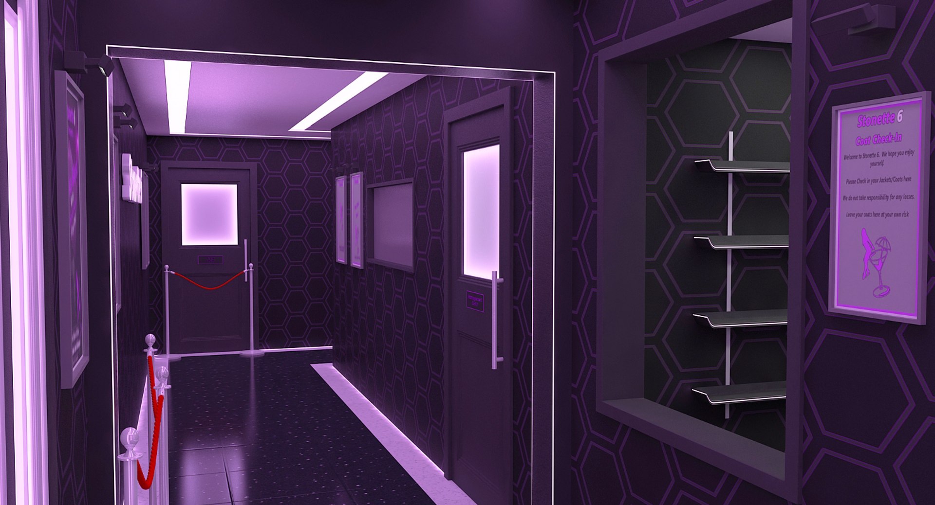 Stonette 6 Nightclub Interior Lighting 3D - TurboSquid 1395616