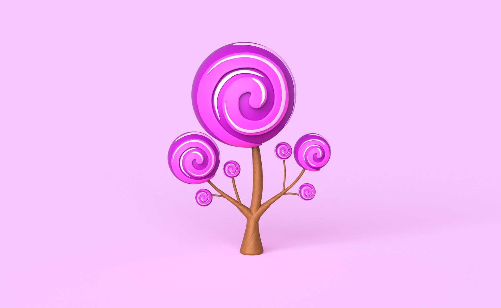 3D Model Cartoon Candy Tree 8 - TurboSquid 2251092