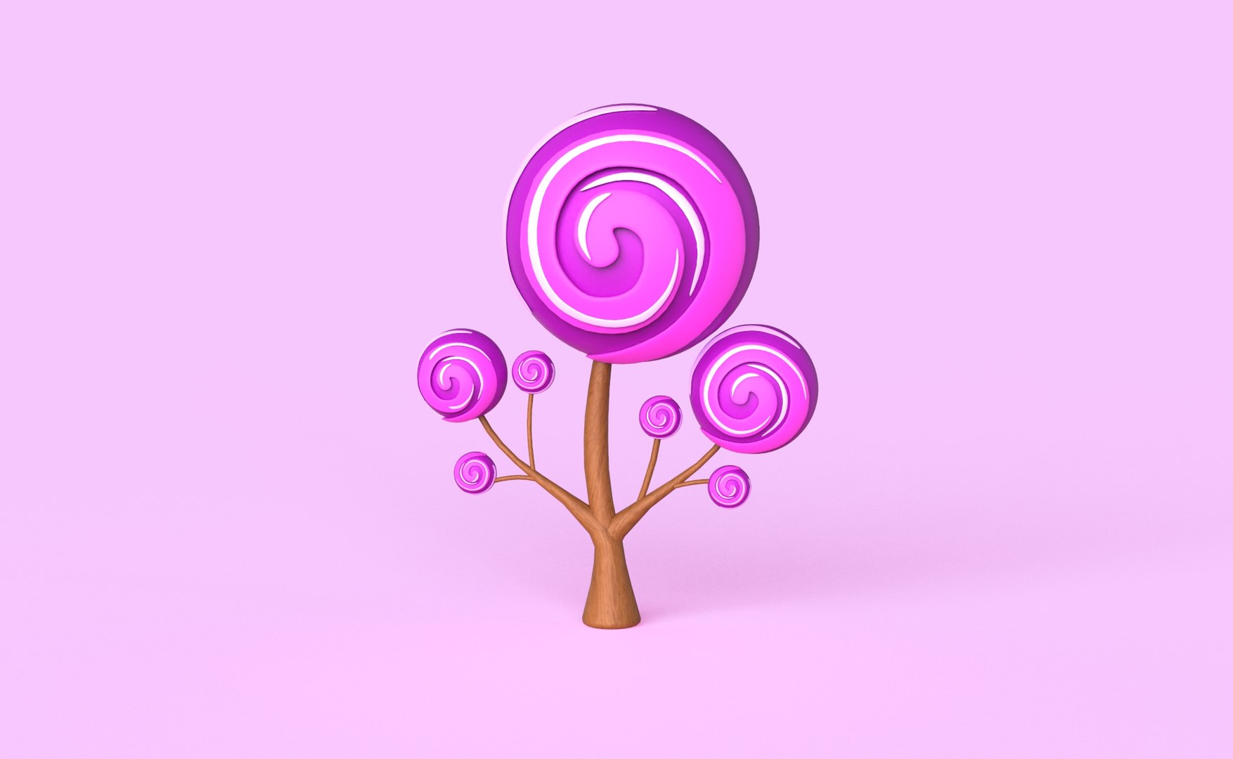 3D Model Cartoon Candy Tree 8 - TurboSquid 2251092