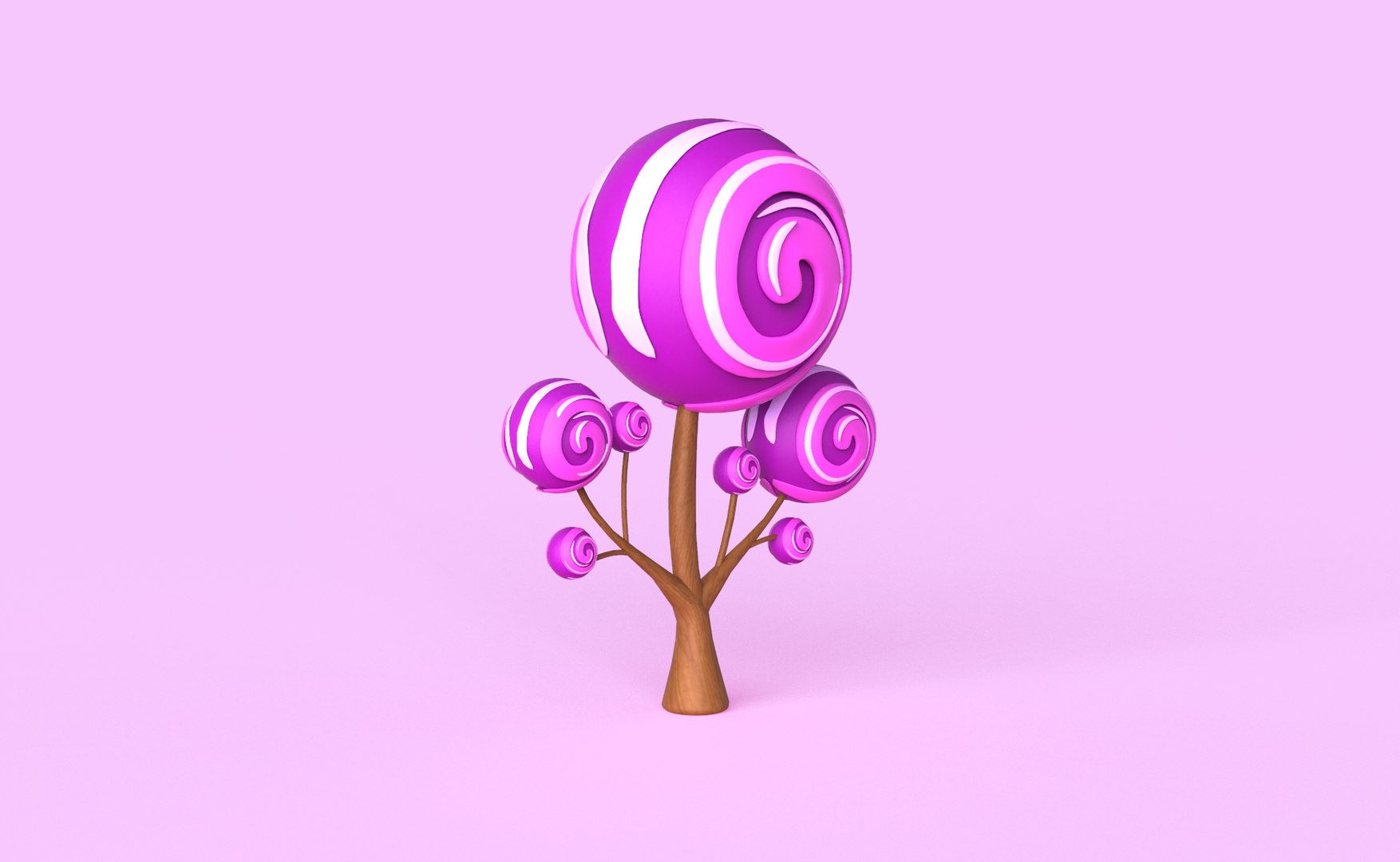 3D Model Cartoon Candy Tree 8 - TurboSquid 2251092