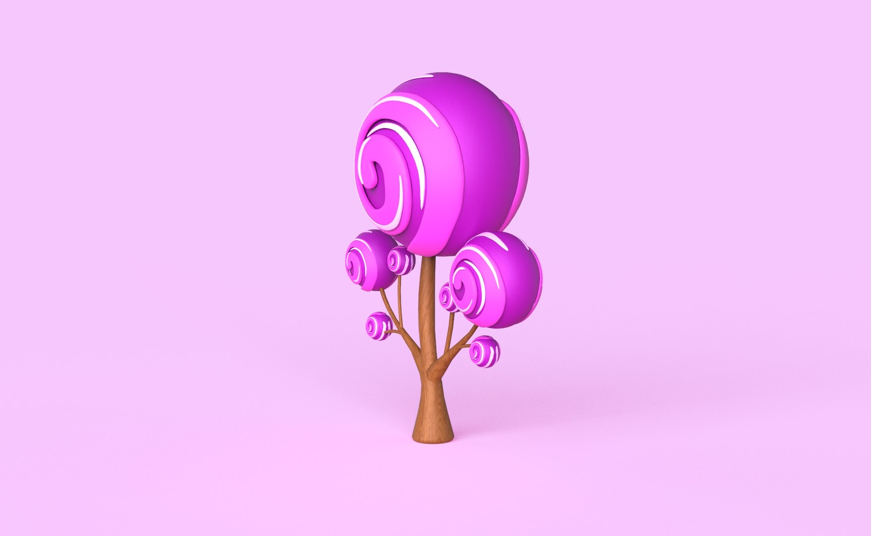 3D Model Cartoon Candy Tree 8 - TurboSquid 2251092