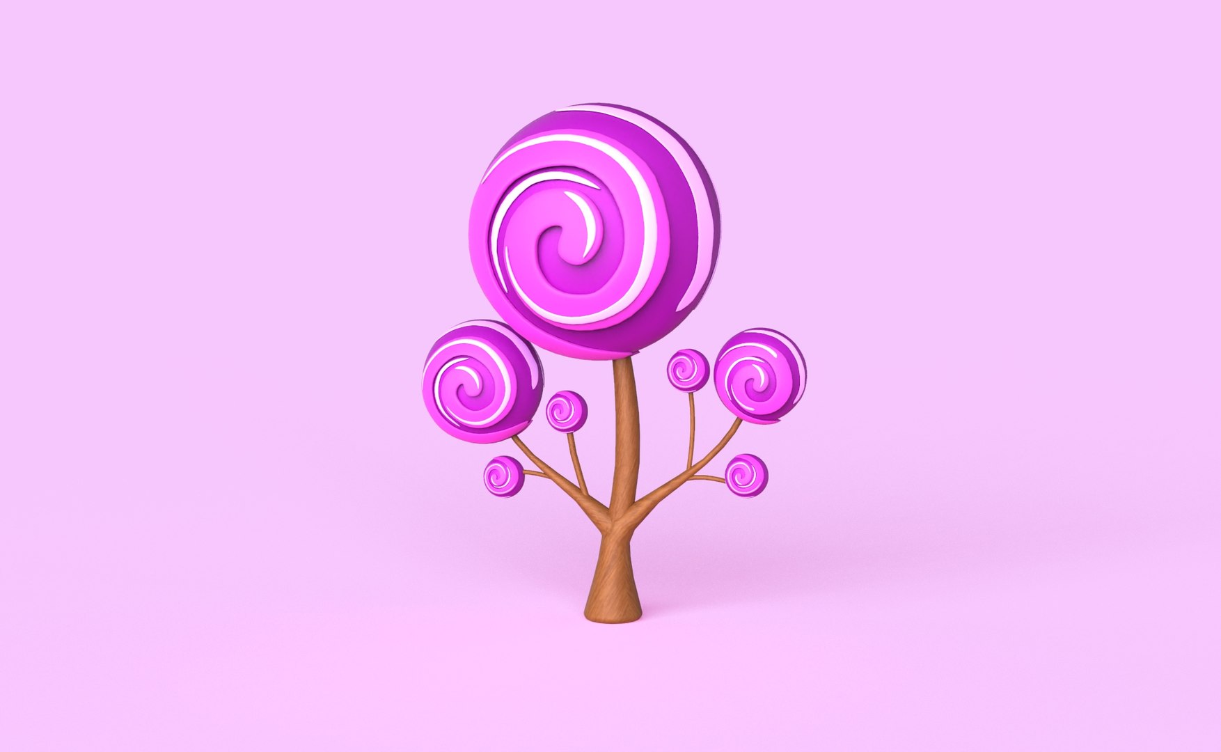 3D Model Cartoon Candy Tree 8 - TurboSquid 2251092