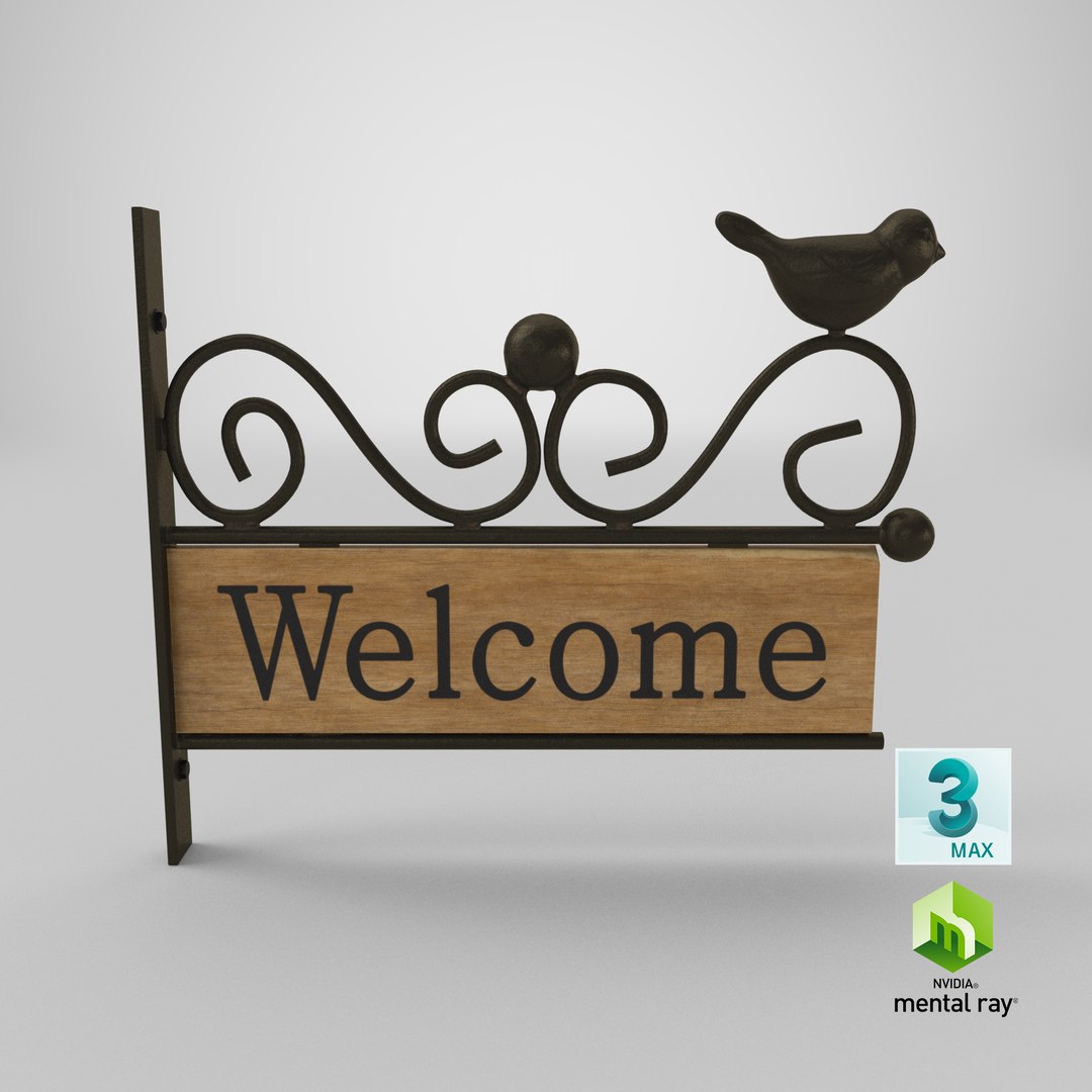 Welcome-sign-01 3D model - TurboSquid 1245980