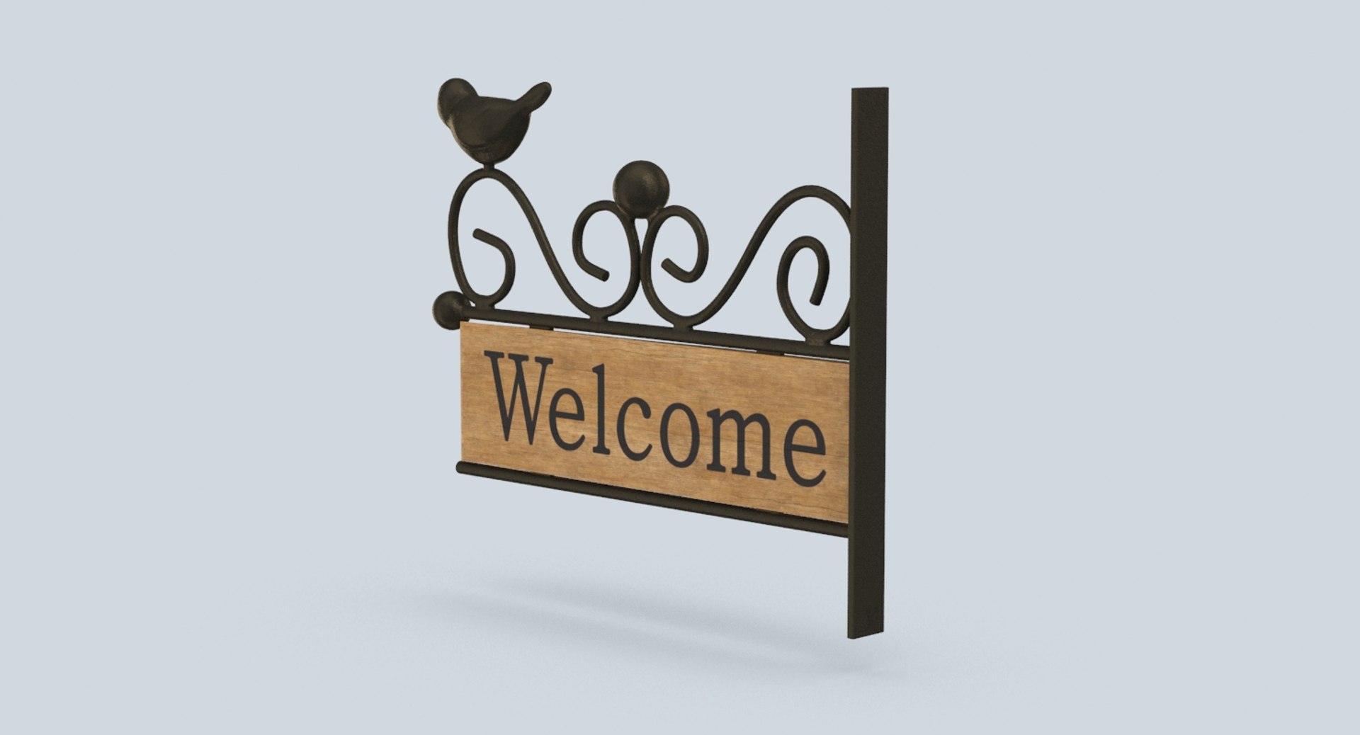 Welcome-sign-01 3D model - TurboSquid 1245980