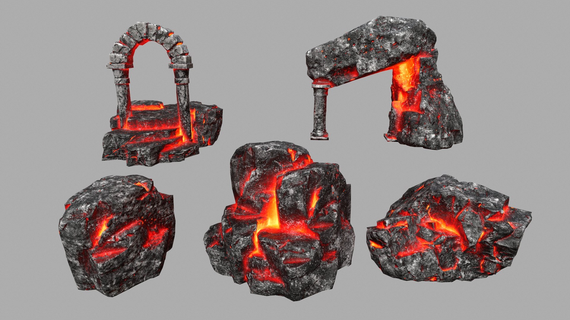 3D model Lava Rock Set - TurboSquid 1794493