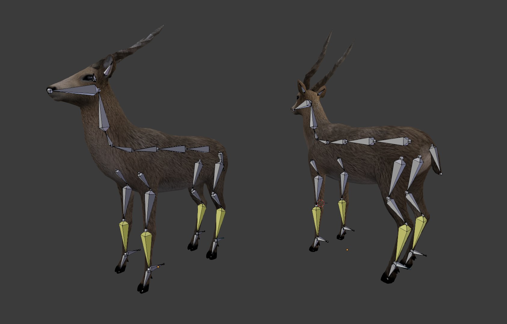3d Royal Deer Rigged Games Model