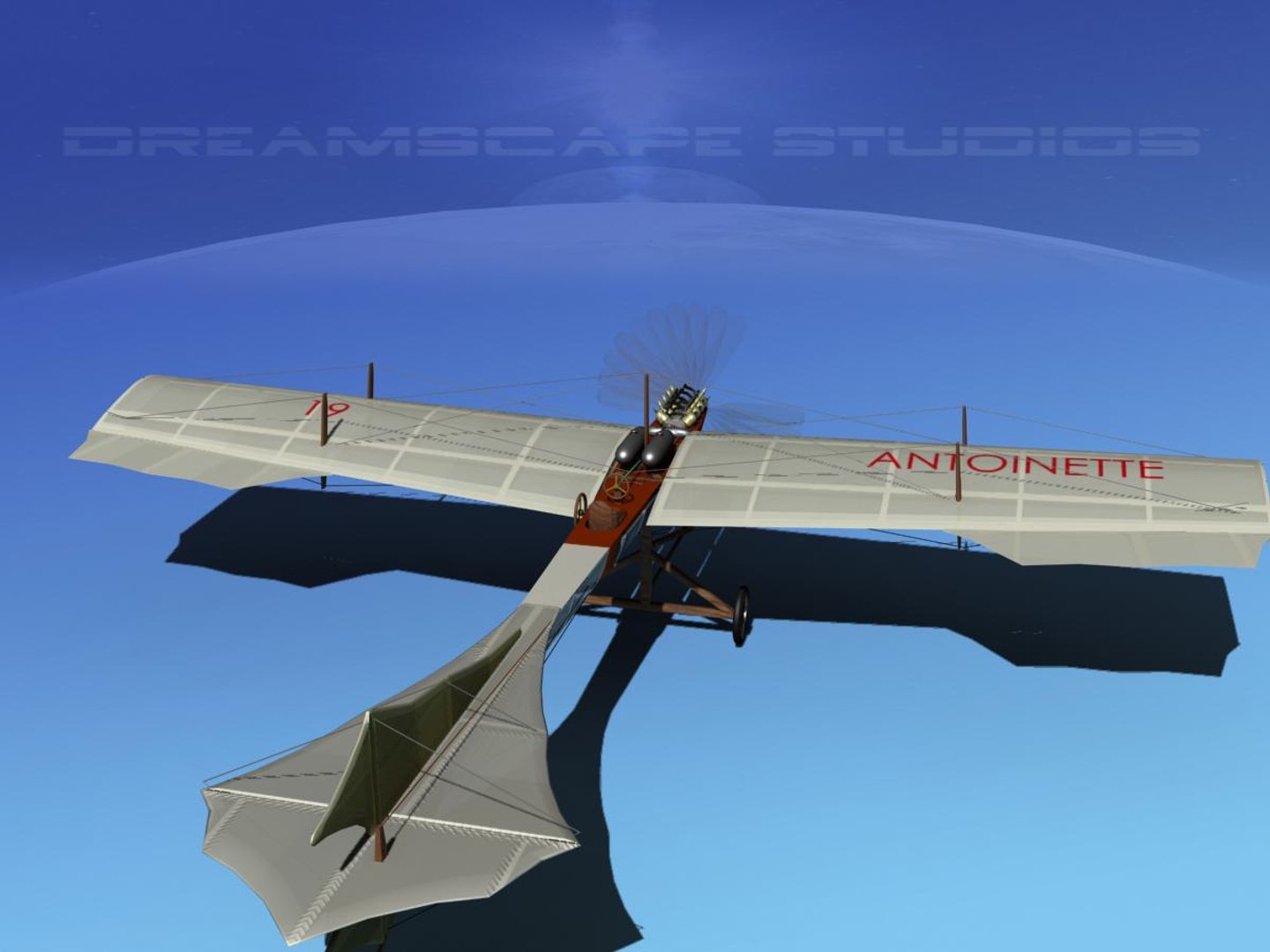 3d model antoinette monoplane plane