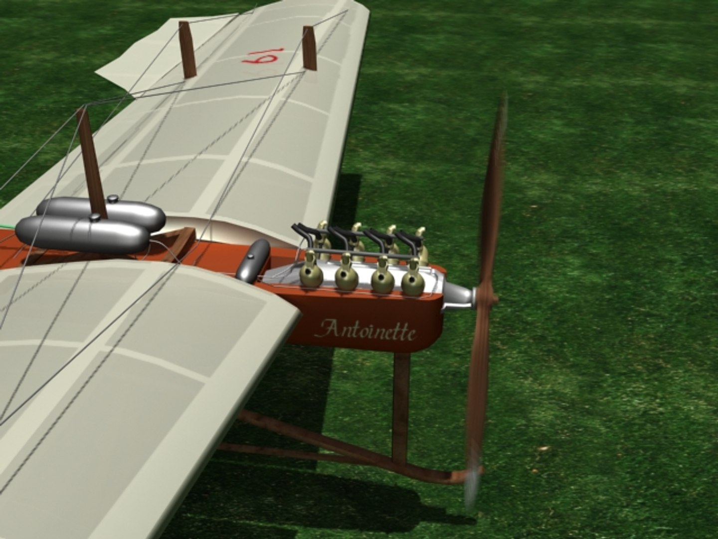 3d model antoinette monoplane plane