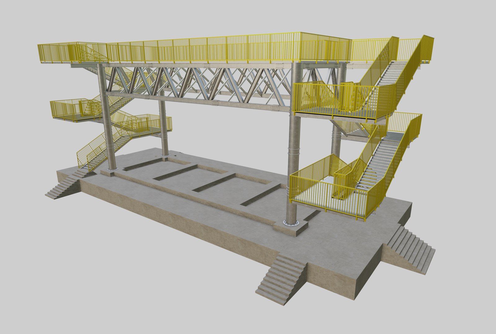 Steel Structure-Tsunami Evacuation Tower-Type-3 3D - TurboSquid 1905288