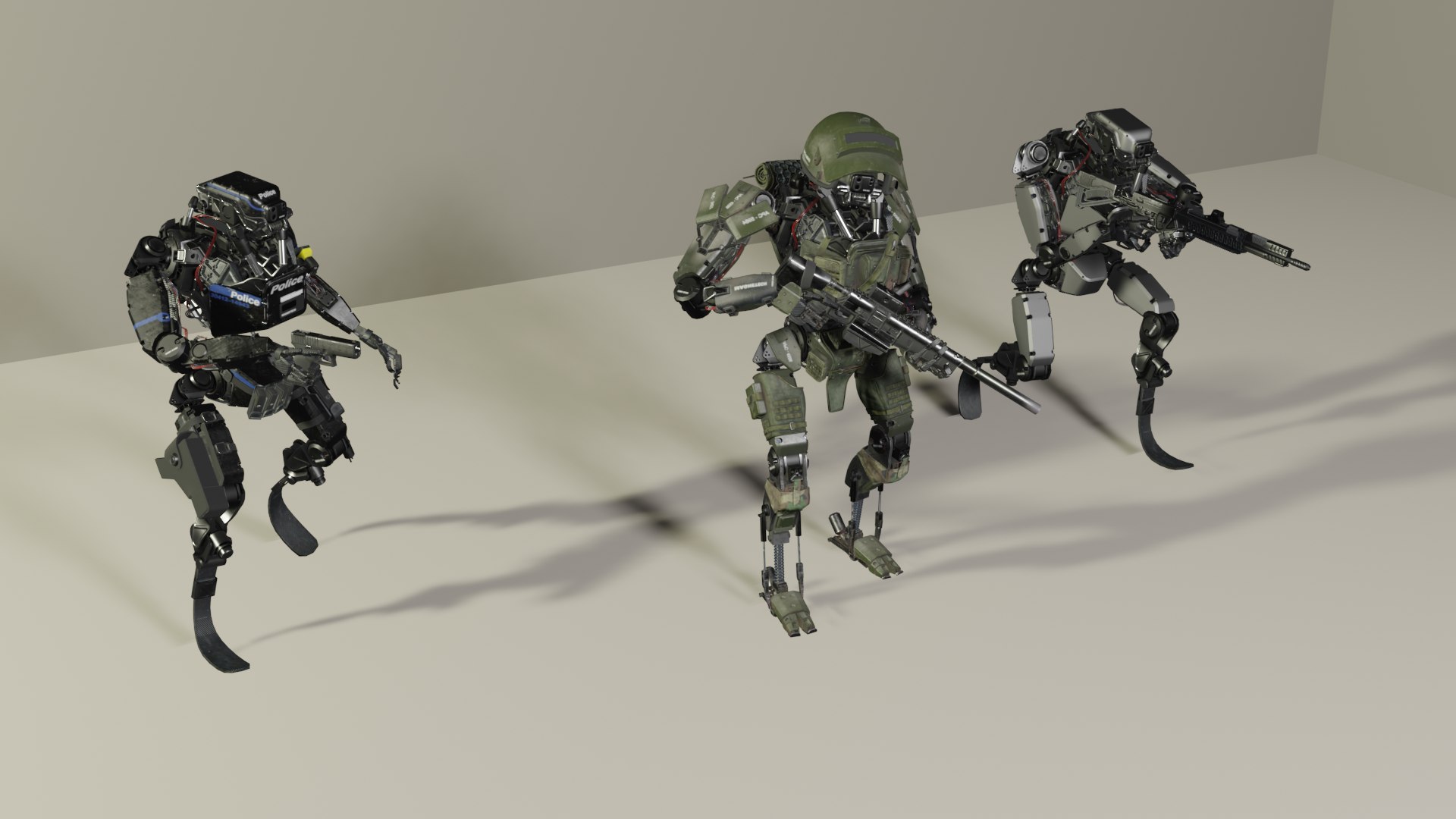 Free Humanoid Army And Police Robot 3D Model - TurboSquid 1808836