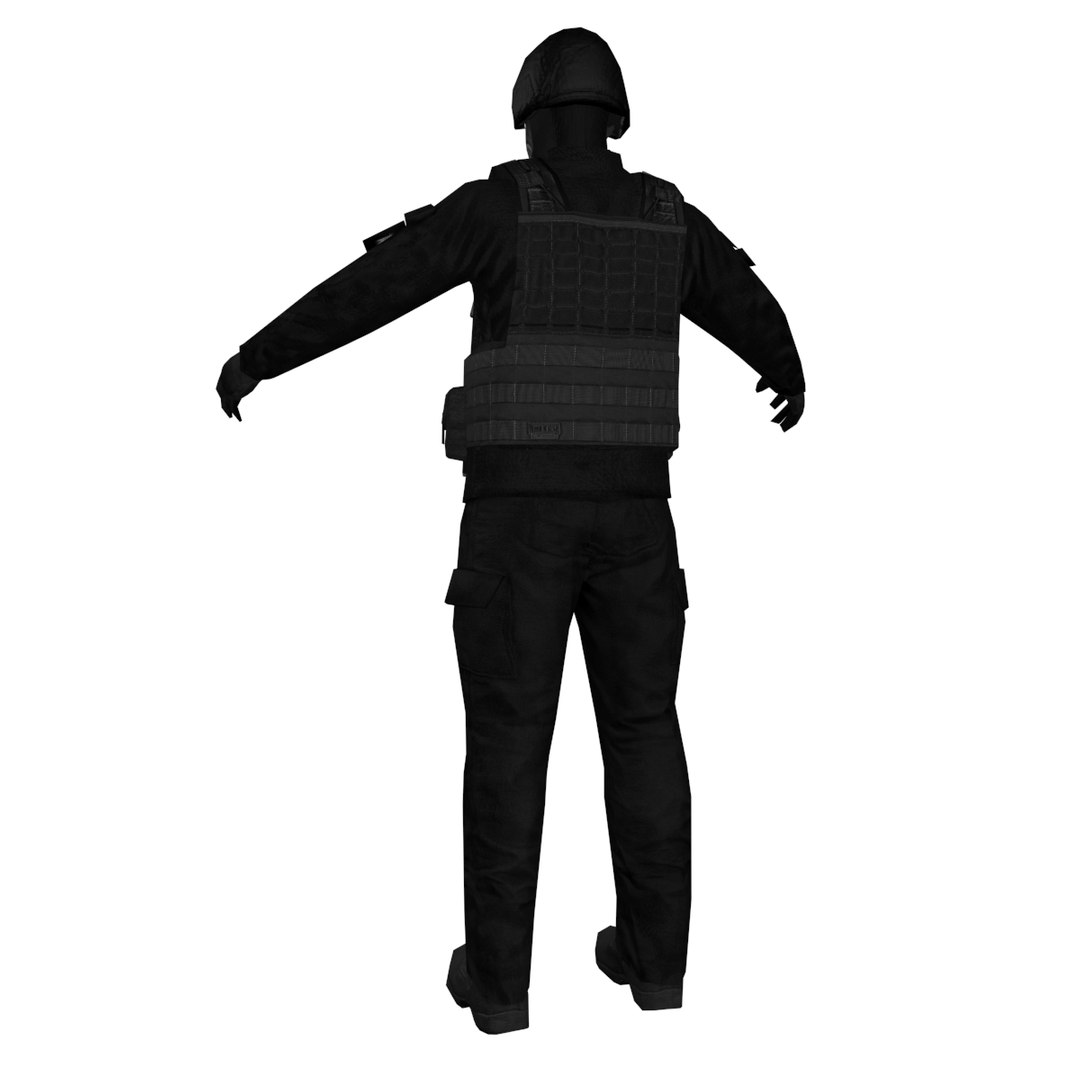 3d Swat Soldier Scene Model