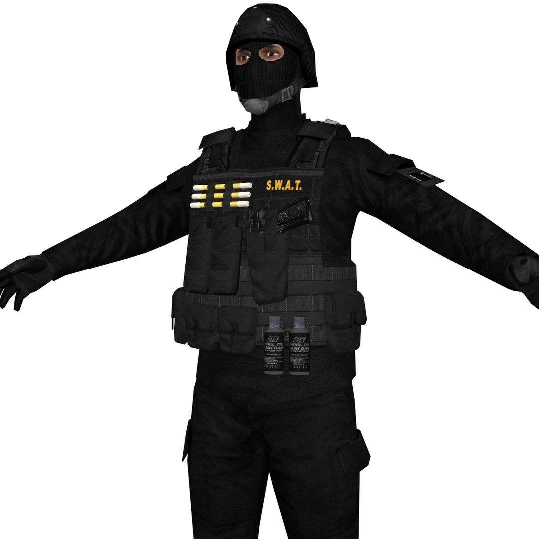 3d Swat Soldier Scene Model
