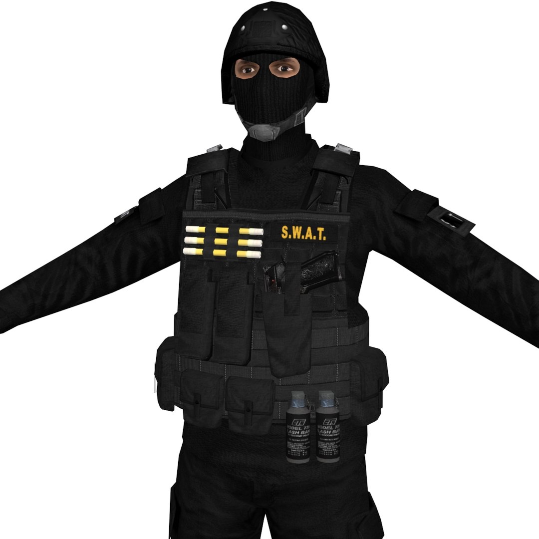 3d Swat Soldier Scene Model