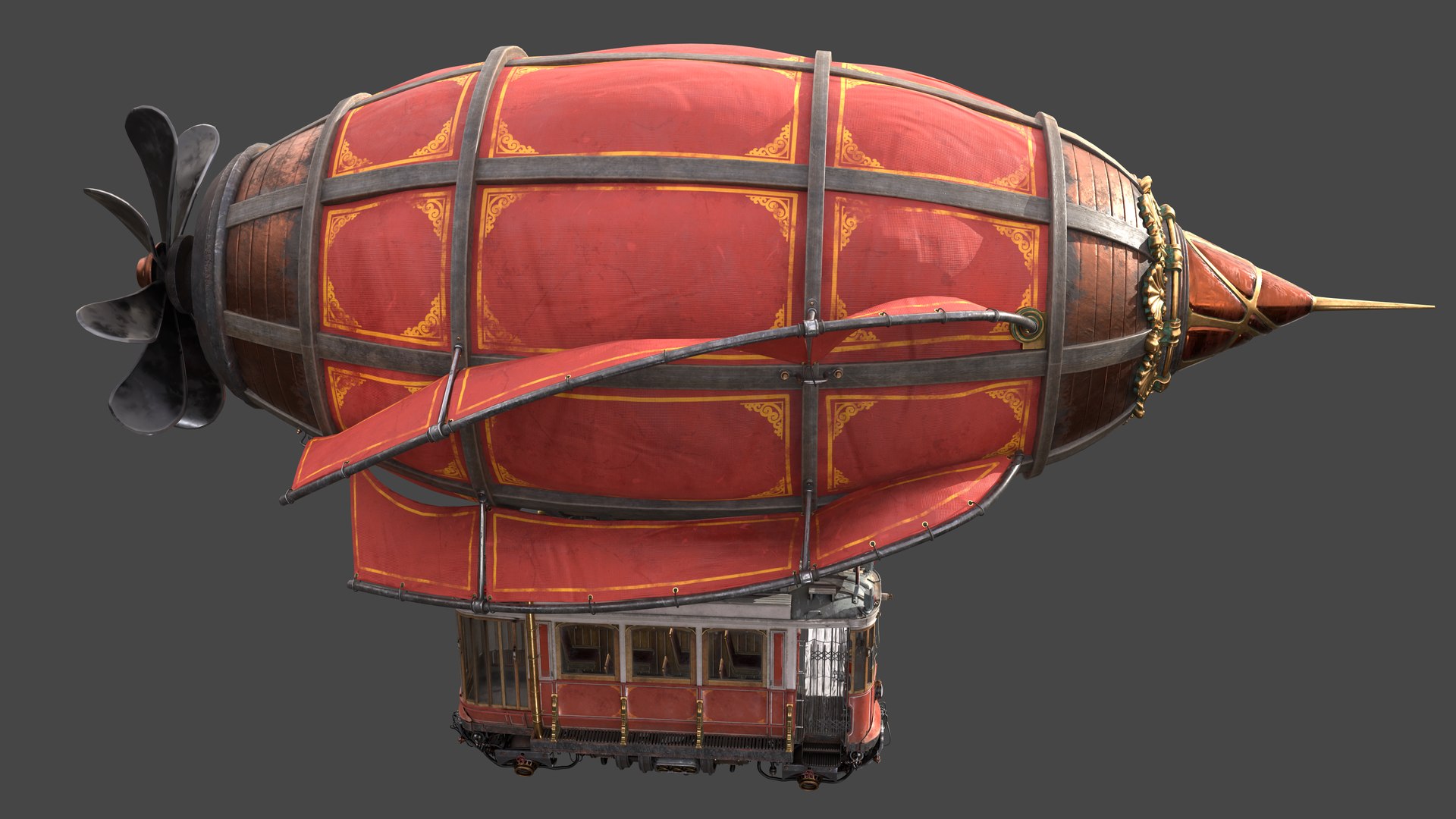 Steampunk Airship Model - TurboSquid 2389566