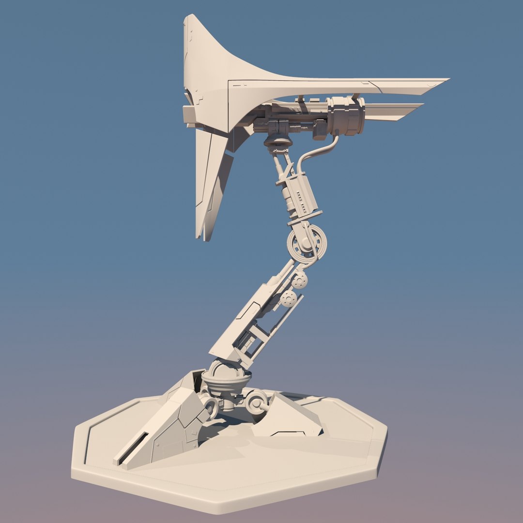 3d Futuristic Turret Tower Model