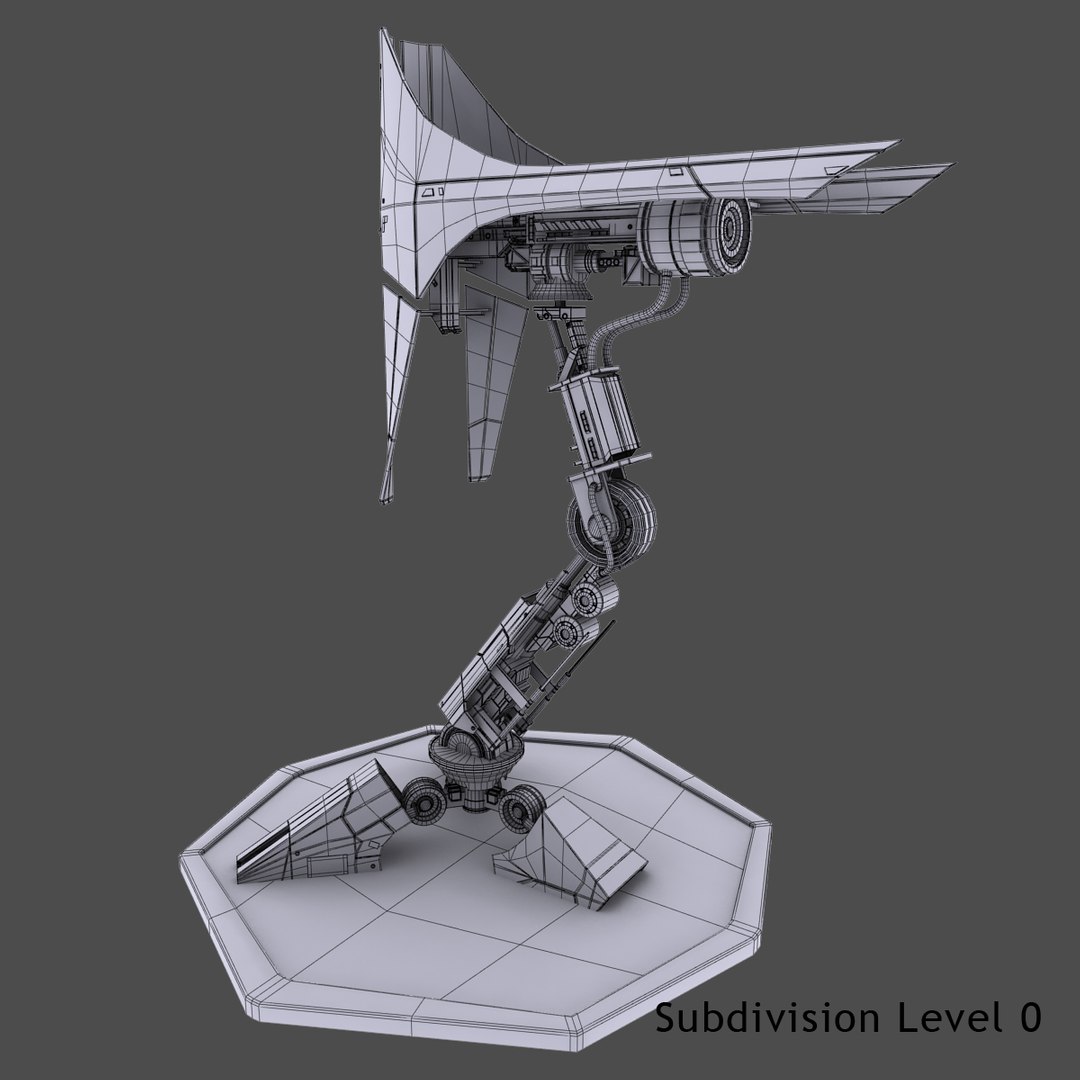 3d Futuristic Turret Tower Model