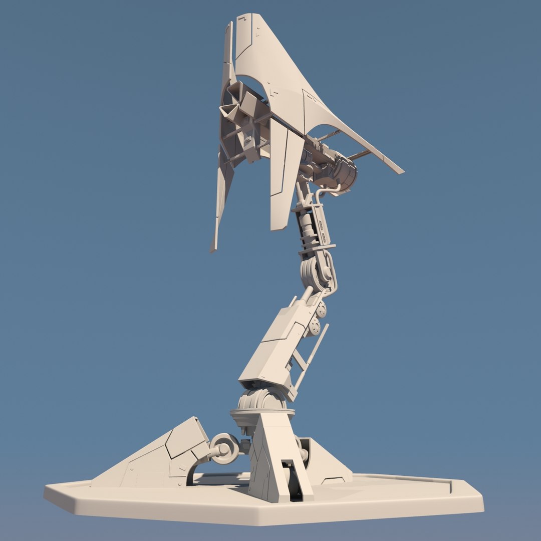 3d Futuristic Turret Tower Model