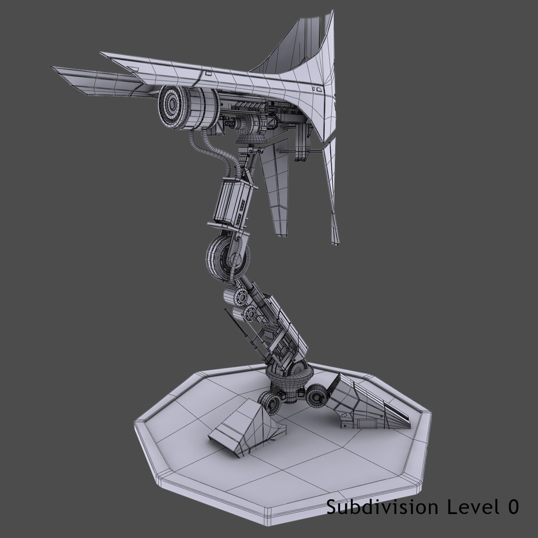 3d Futuristic Turret Tower Model