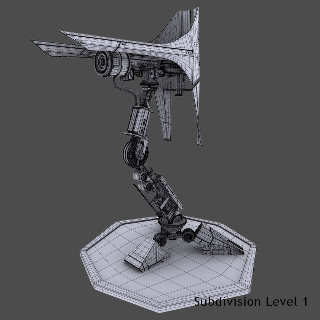 3d Futuristic Turret Tower Model