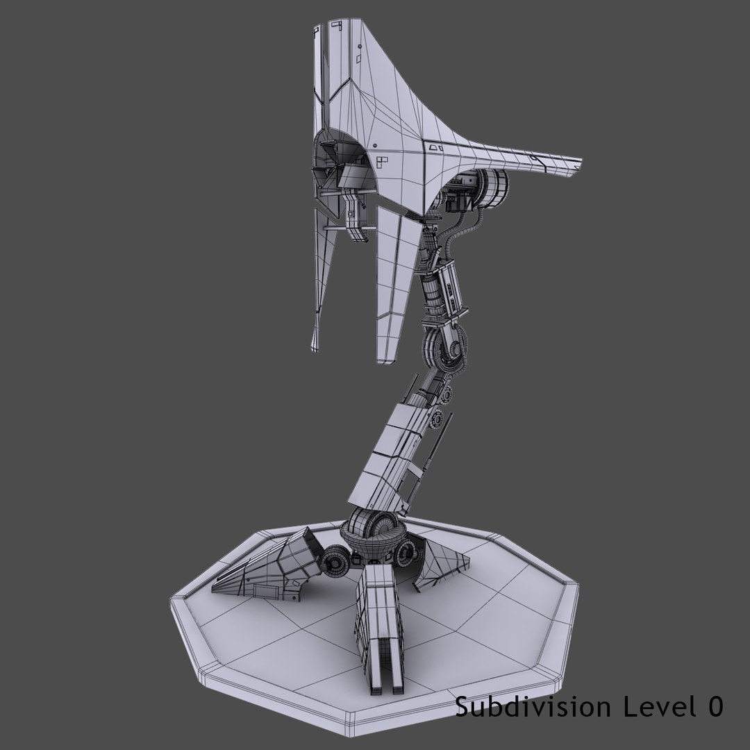 3d Futuristic Turret Tower Model