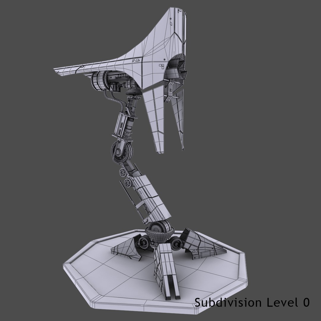 3d Futuristic Turret Tower Model