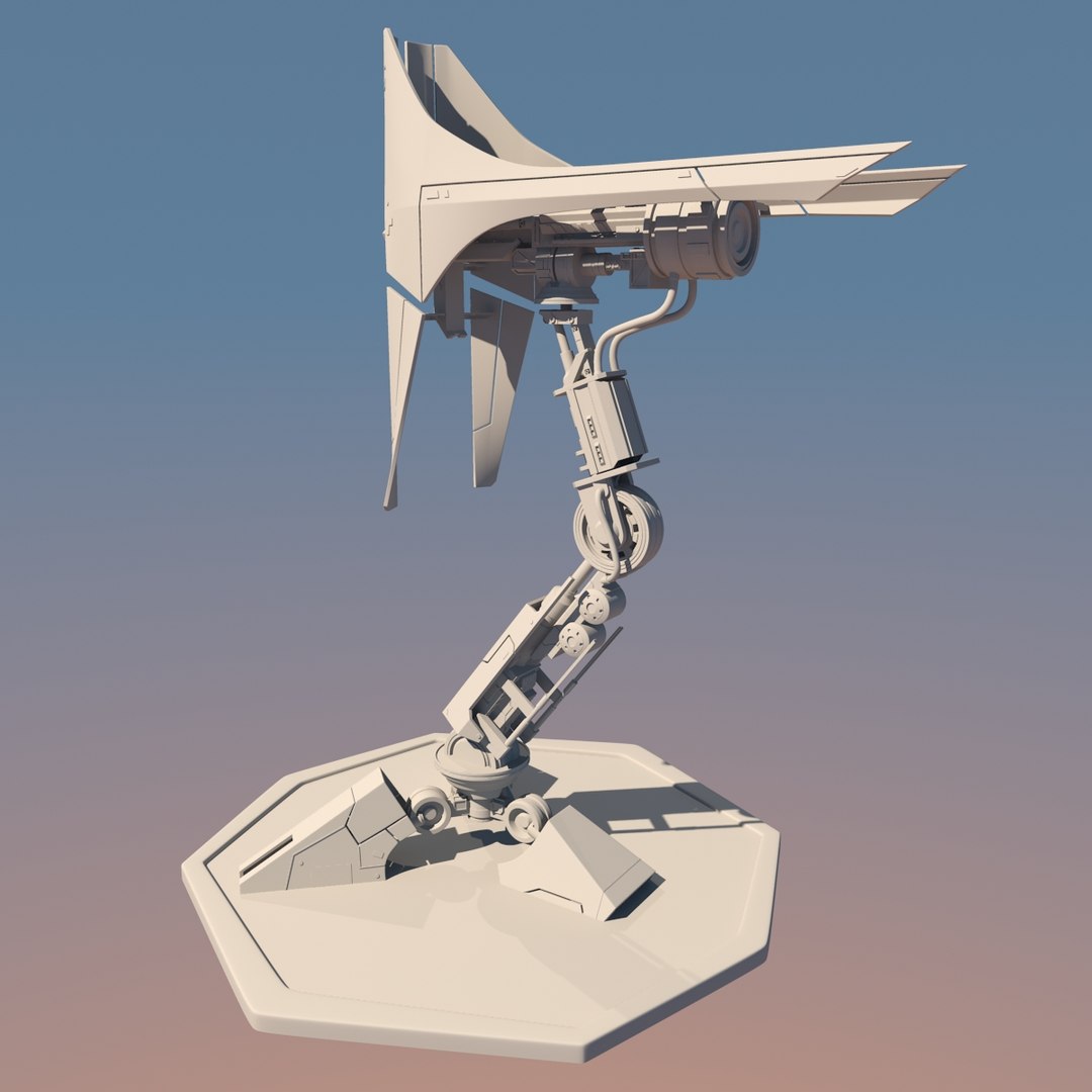 3d Futuristic Turret Tower Model