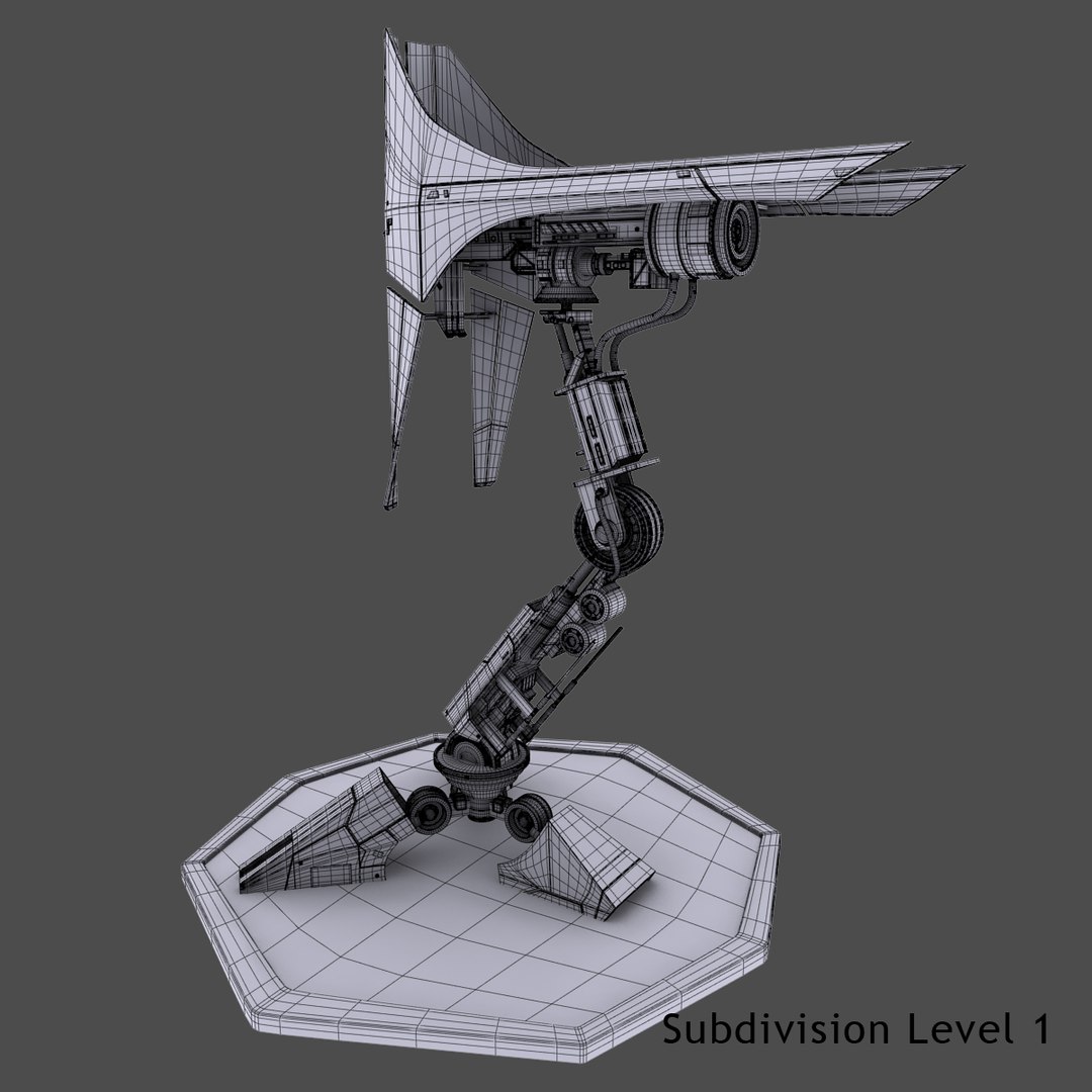 3d Futuristic Turret Tower Model