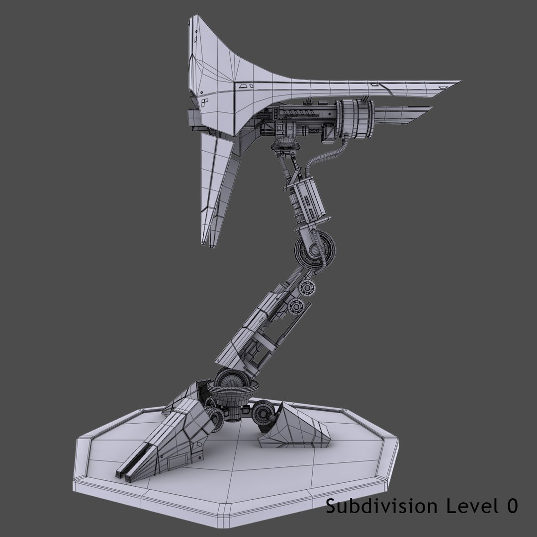 3d Futuristic Turret Tower Model