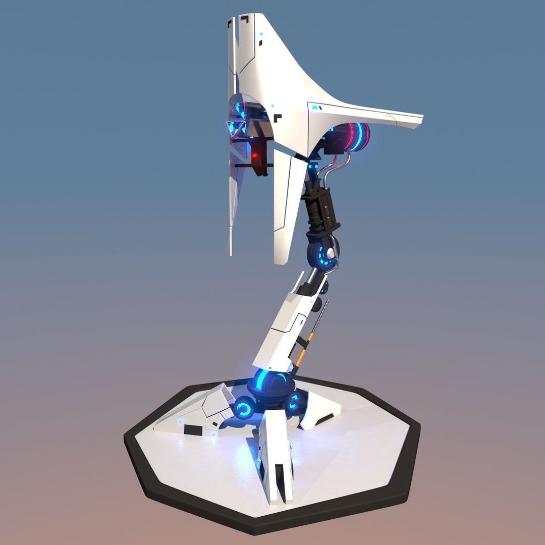 3d Futuristic Turret Tower Model