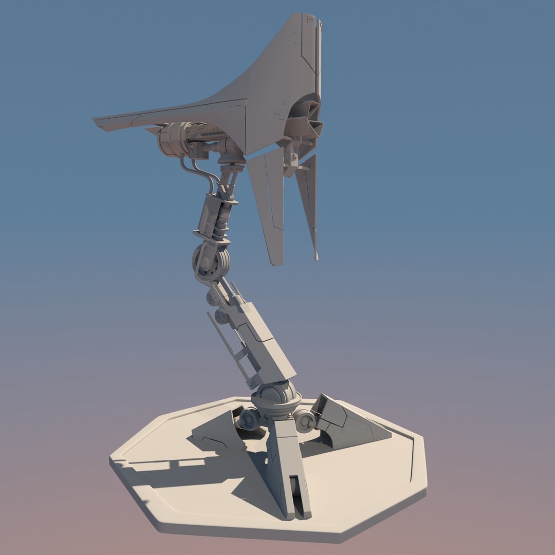 3d Futuristic Turret Tower Model