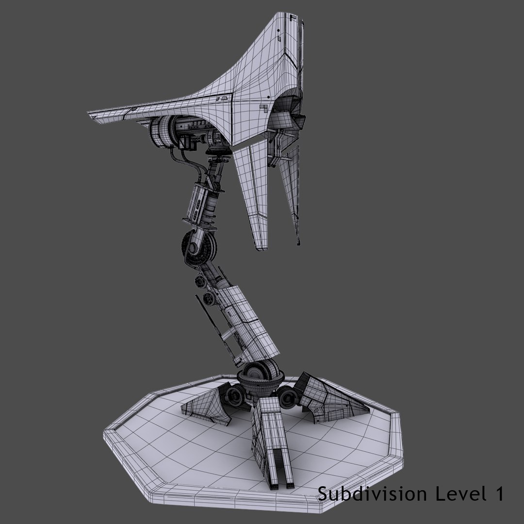 3d Futuristic Turret Tower Model