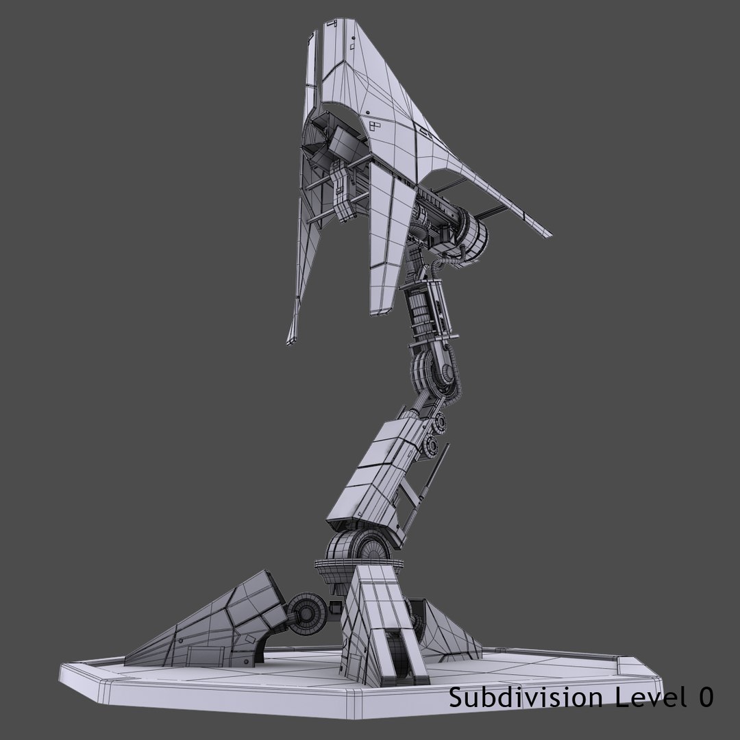 3d Futuristic Turret Tower Model