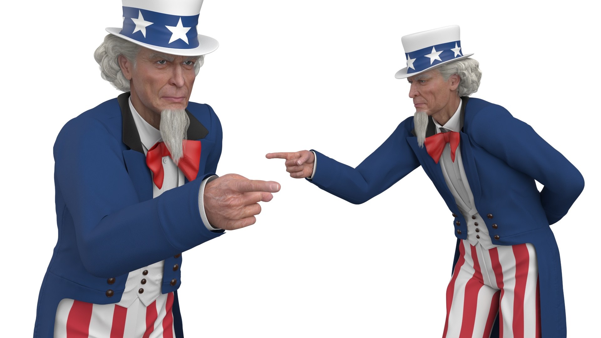 Uncle Sam Pointing Pose 3D Model - TurboSquid 2413770