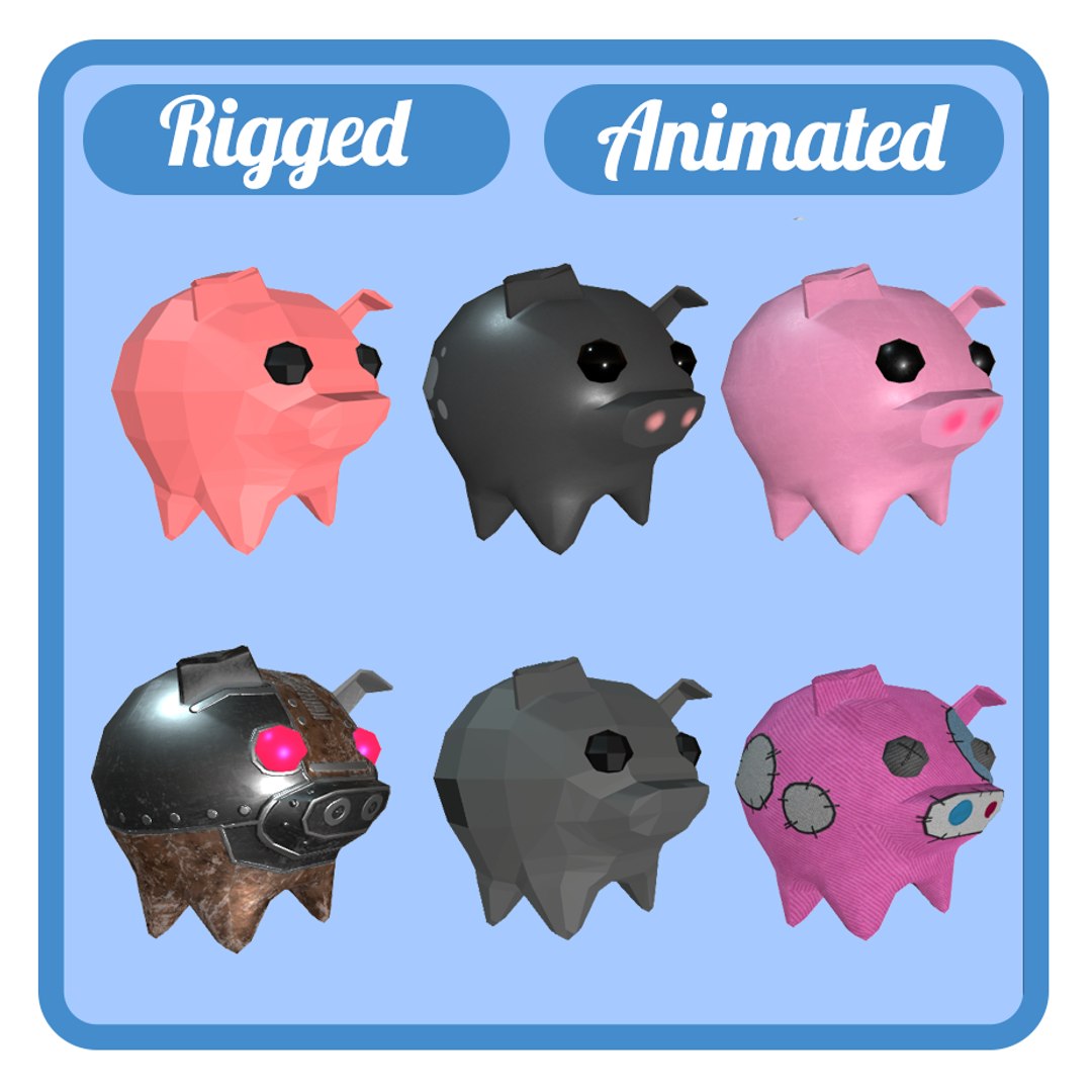 3D 6 Pigs Animations Rig - TurboSquid 1305735
