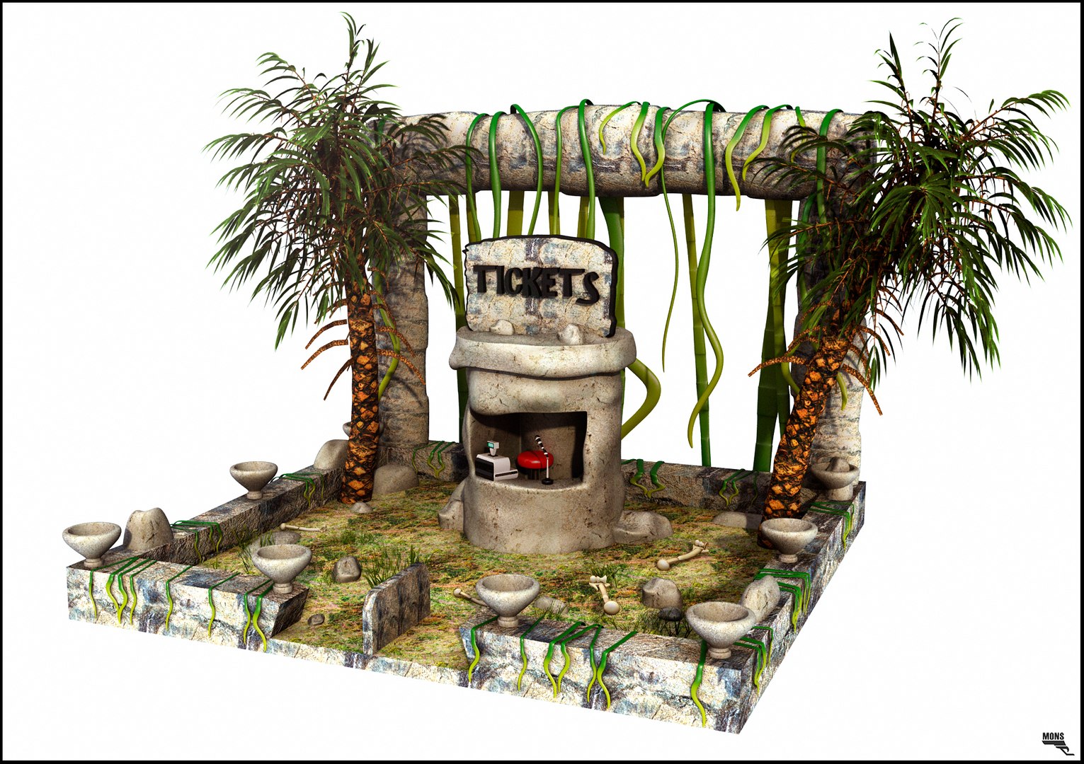 3d Roller Coaster Ticket Model