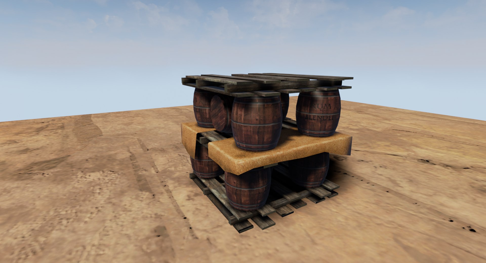 3d cargo shipping model