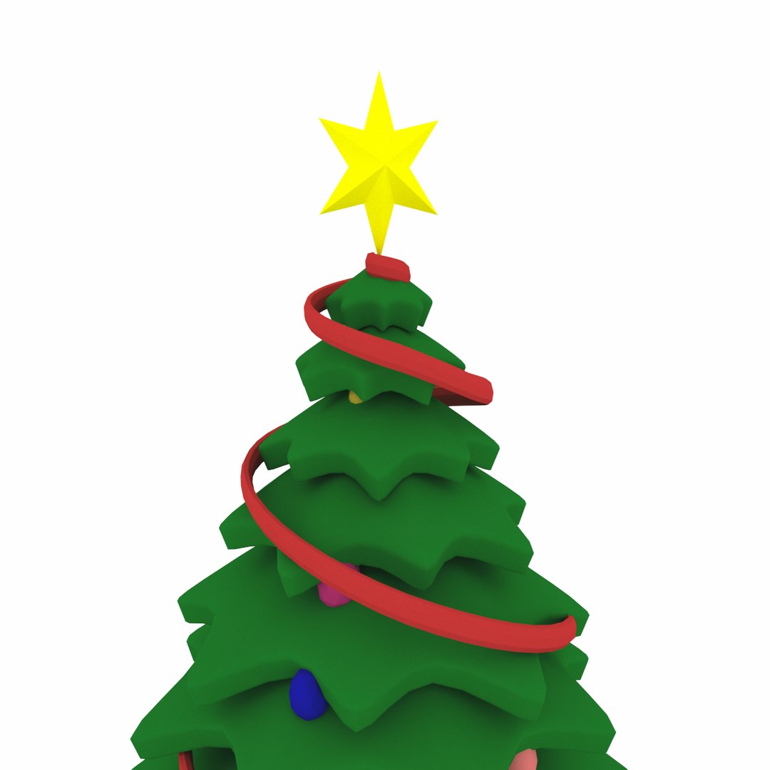 3D Cartoon Christmas Tree - TurboSquid 1232220