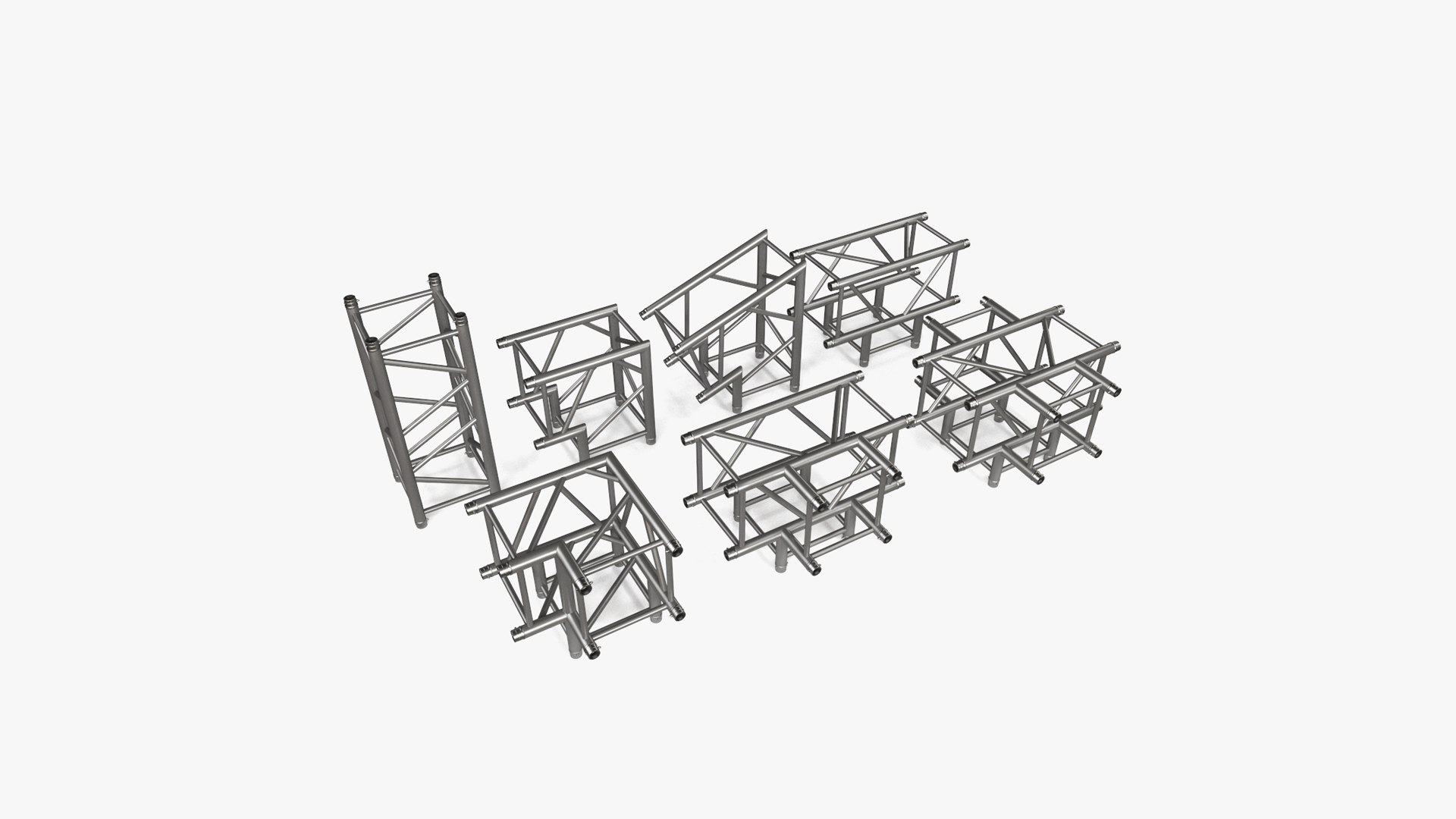 3D Square Truss Straight Corners - TurboSquid 1219984
