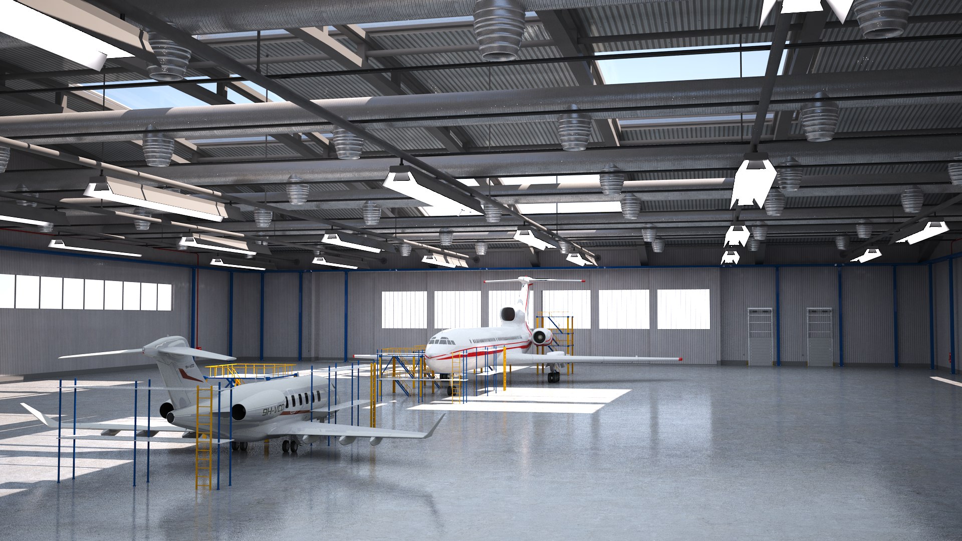 3D Model Aircraft Service Hangar - TurboSquid 1488817
