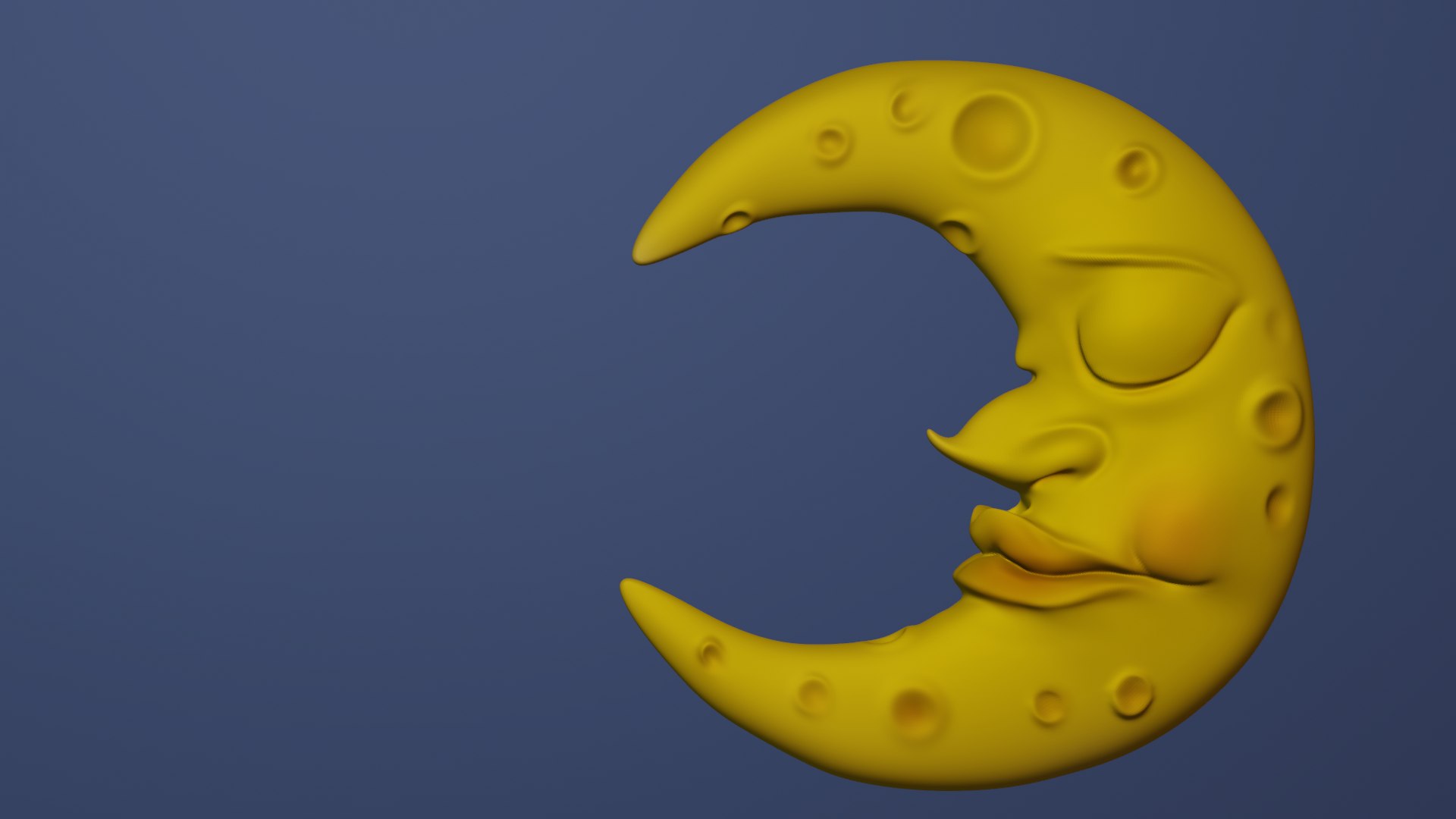 3D Stylized Cartoon Sculped High Poly Moon - TurboSquid 2351687