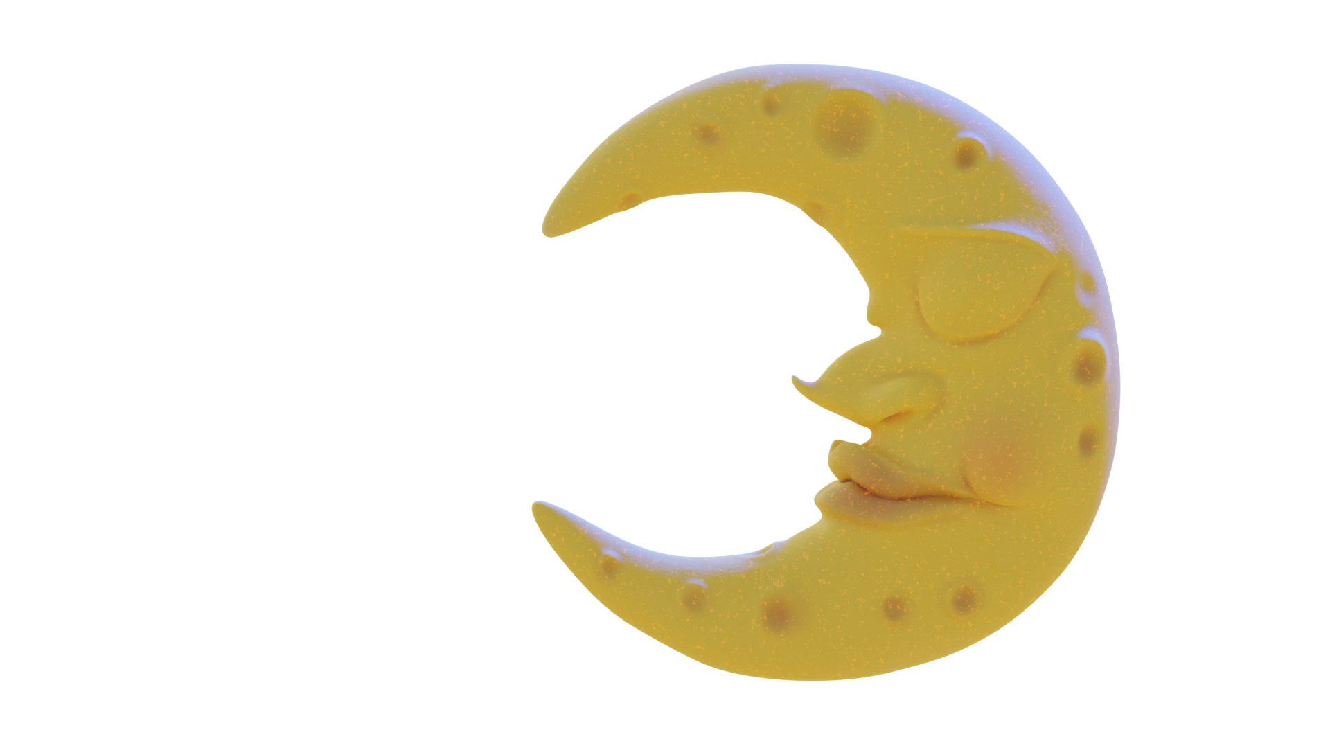 3D Stylized Cartoon Sculped High Poly Moon - TurboSquid 2351687
