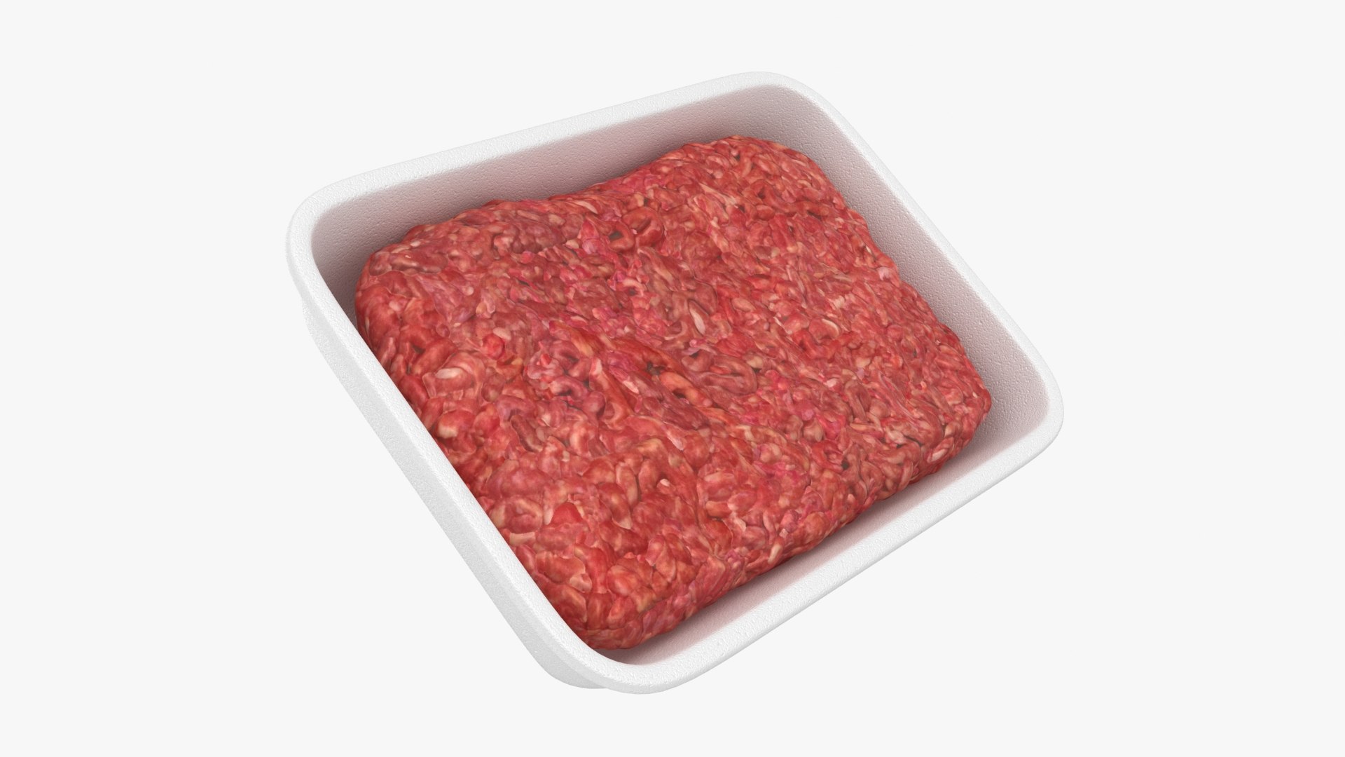 3D Foam Food Tray with Ground Meat model - TurboSquid 1980434