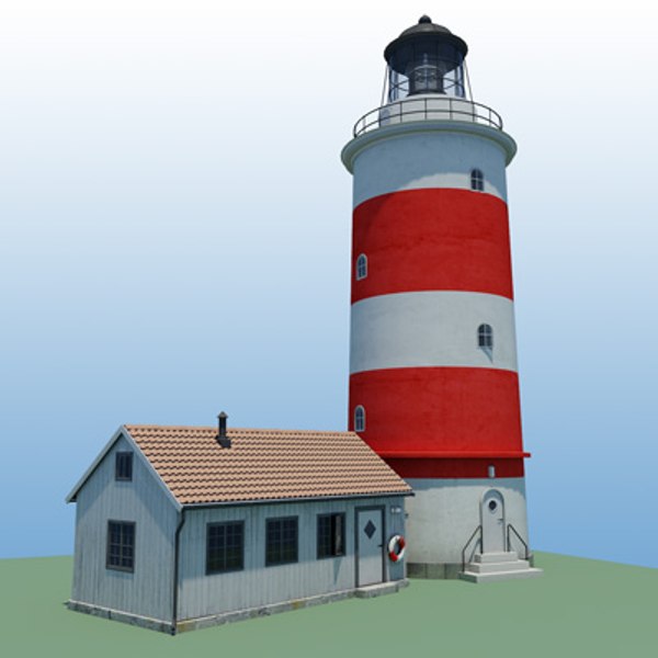 lighthouse house buildings 3d model